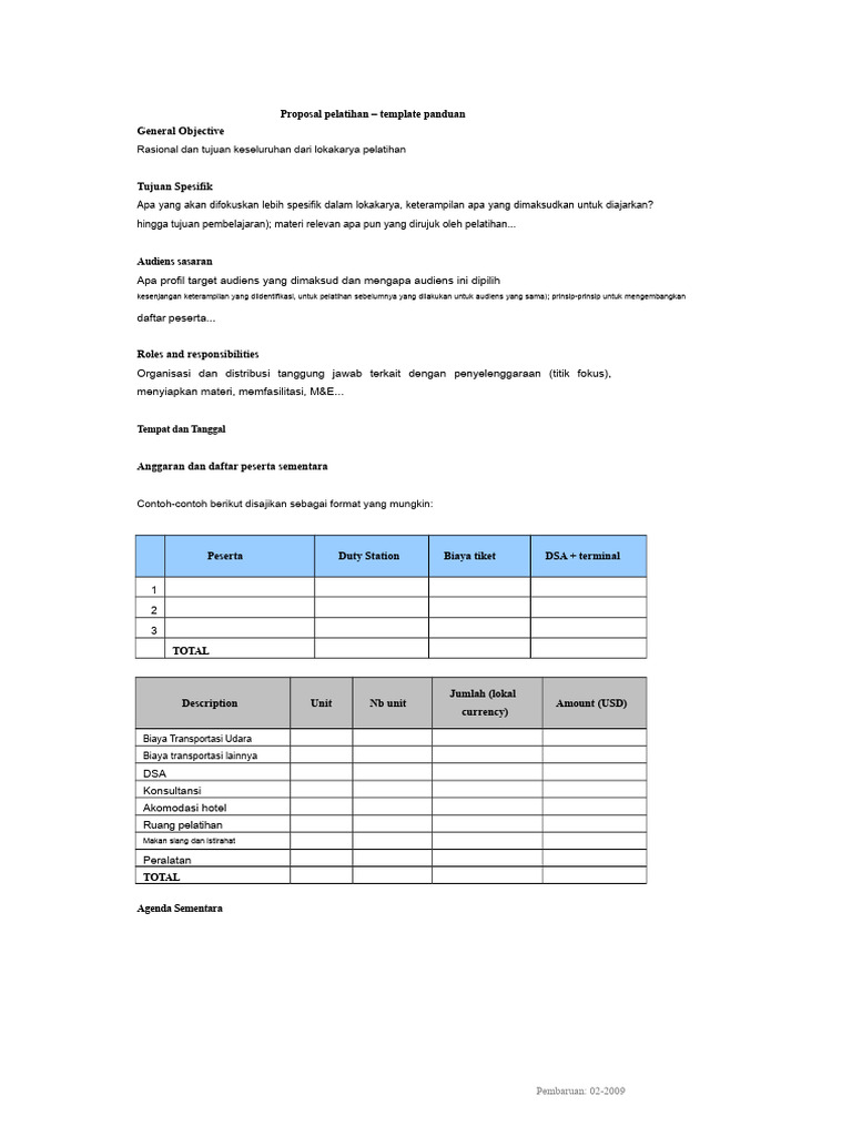 Template Proposal Pelatihan Efektif | PDF