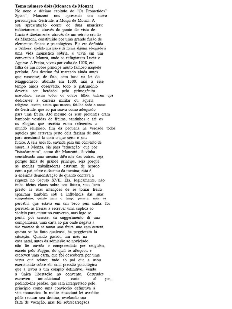 Tema Monja de Monza | PDF | Nobreza