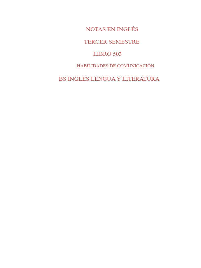Notas en Inglés | PDF | Comunicación