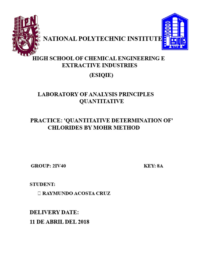 Practice 4 of Quantitative Analysis Principles | PDF | Titration ...