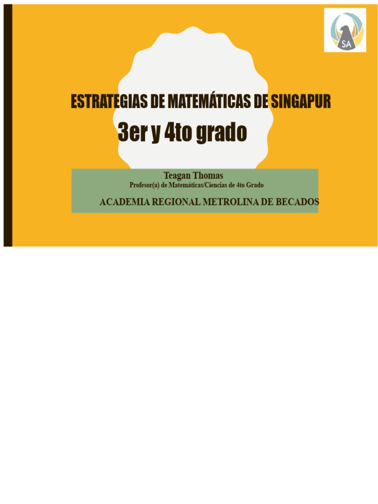 Estrategias de Matemáticas para 3er y 4to Grado | PDF | Sustracción ...