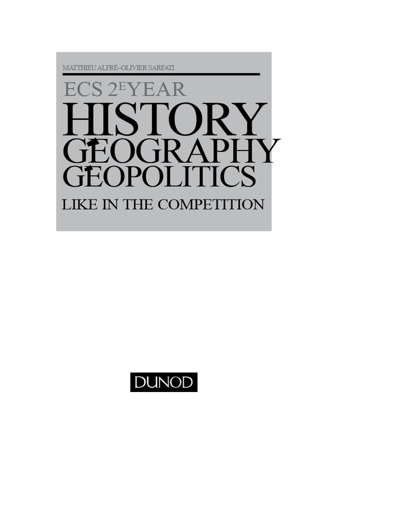 Ecs 2nd Year History Geography Geopolitics As in The Competition ...