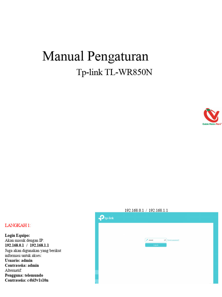 Panduan Pengaturan TL-WR850N | PDF