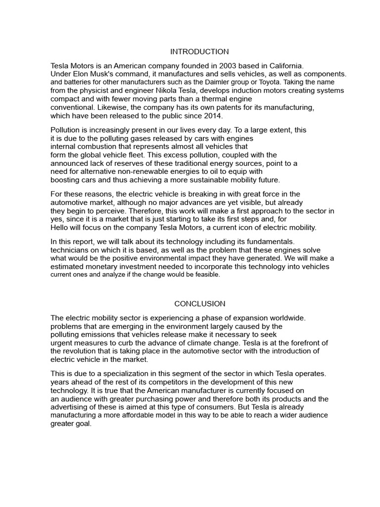 Introduction and Conclusion | PDF | Electric Vehicle | Engines