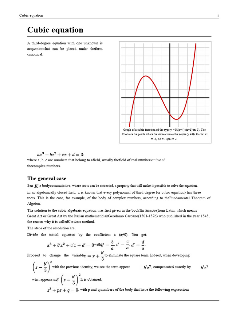 Cubic Equation (Wikipedia) | PDF | Equations | Factorization