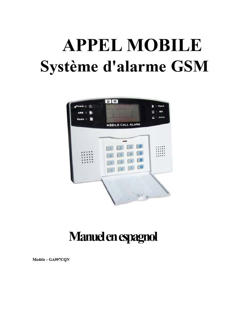 Manuel d'utilisation alarme GSM GA997CQN | PDF | GSM | Clavier d'ordinateur
