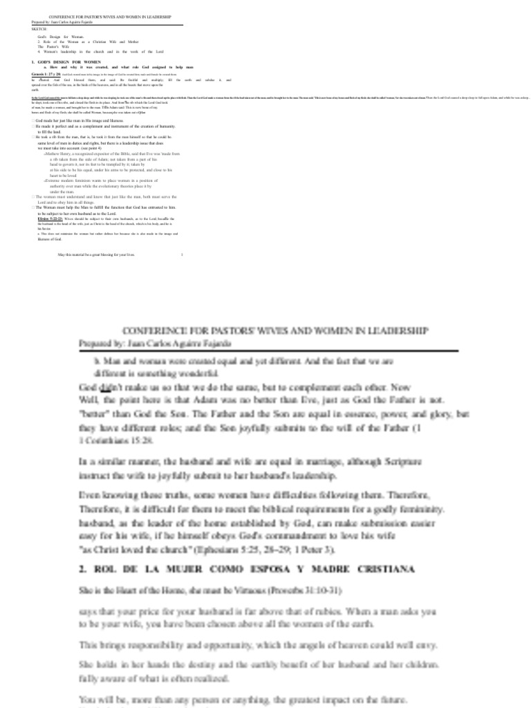 CONFERENCE FOR PASTORS' WIVES AND WOMEN LEADERS | PDF | Paul The ...
