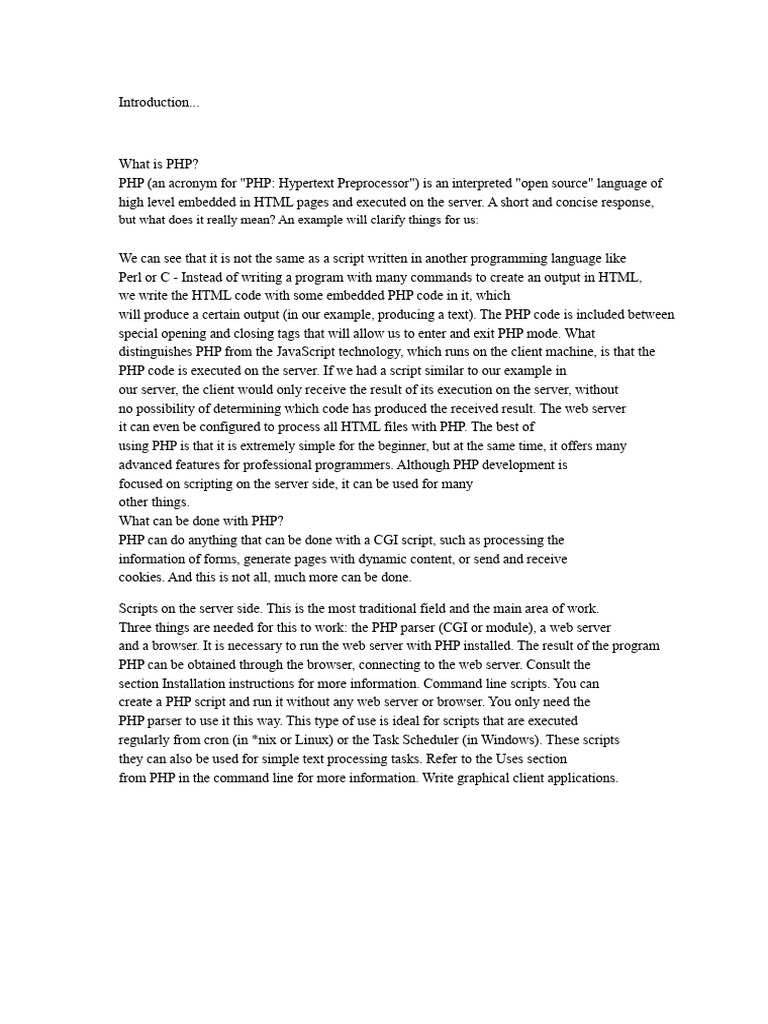 Introduction and Conclusion | PDF | Php | Dynamic Web Page