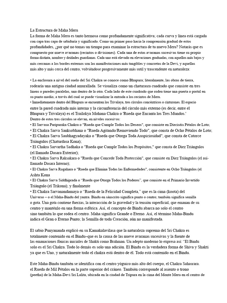 Estructura y Significado de Maha Meru | PDF