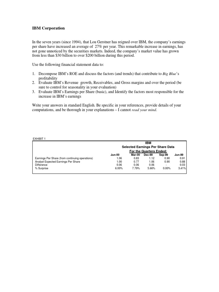 IBM Case Update | PDF | Equity (Finance) | Revenue