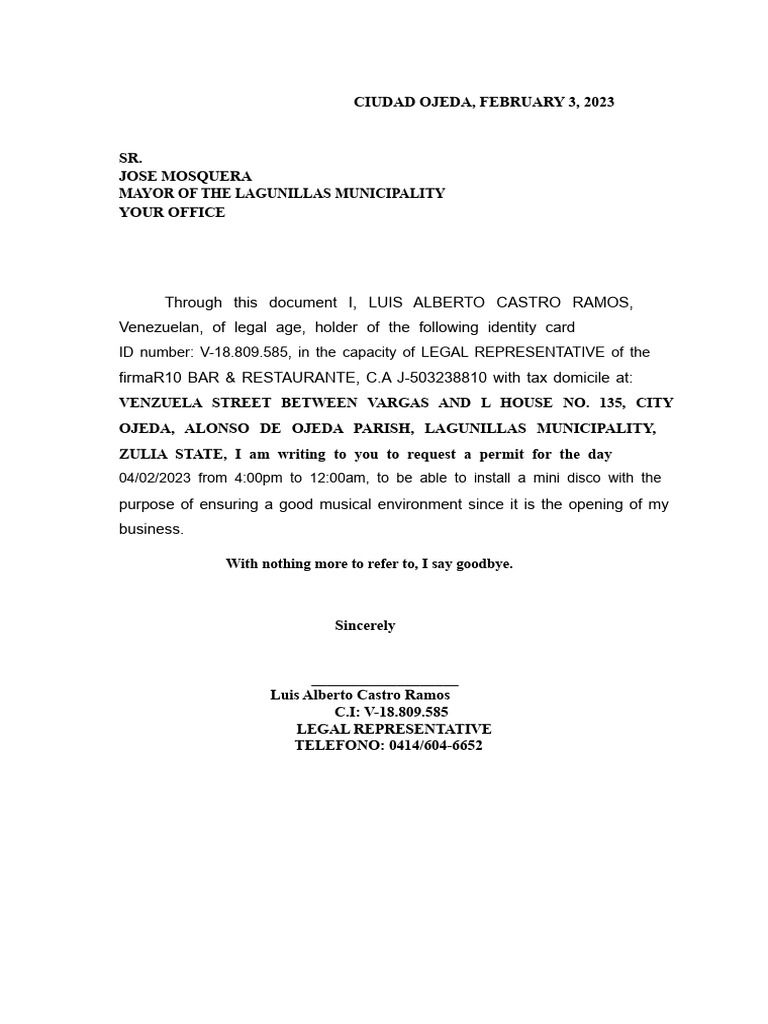 Letter From The Mayor | PDF