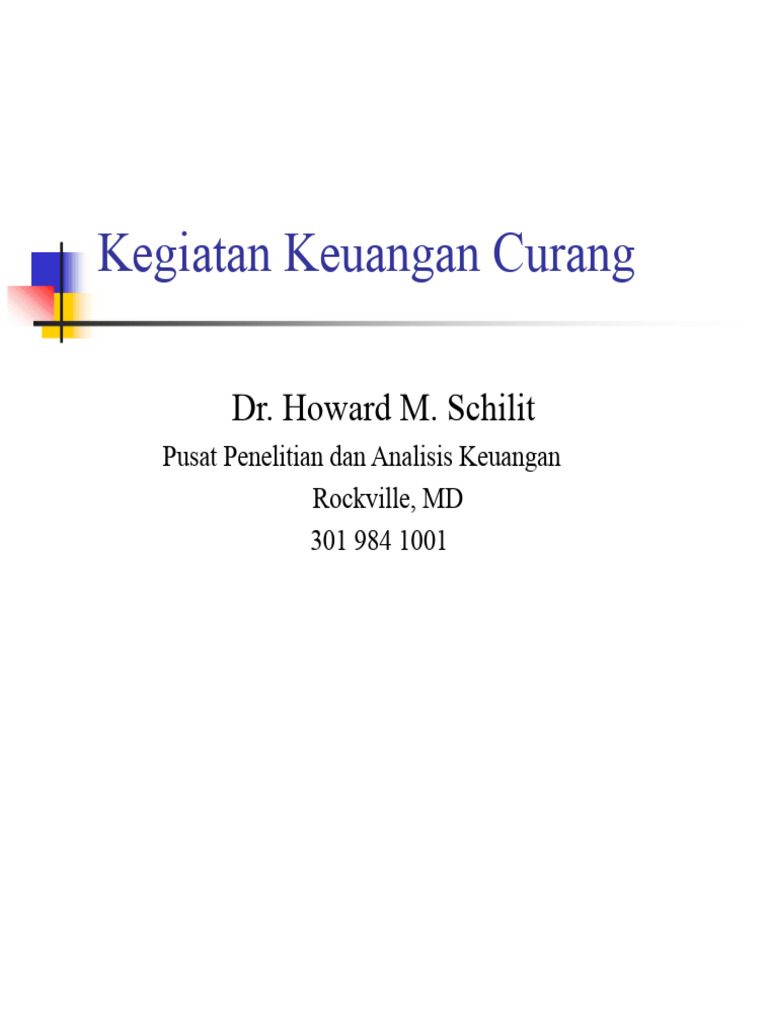 Kecurangan Keuangan Schilit | PDF