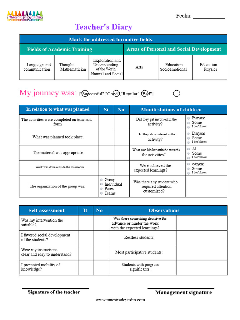 Educator's Diary New Model | PDF | Teachers | Cognition