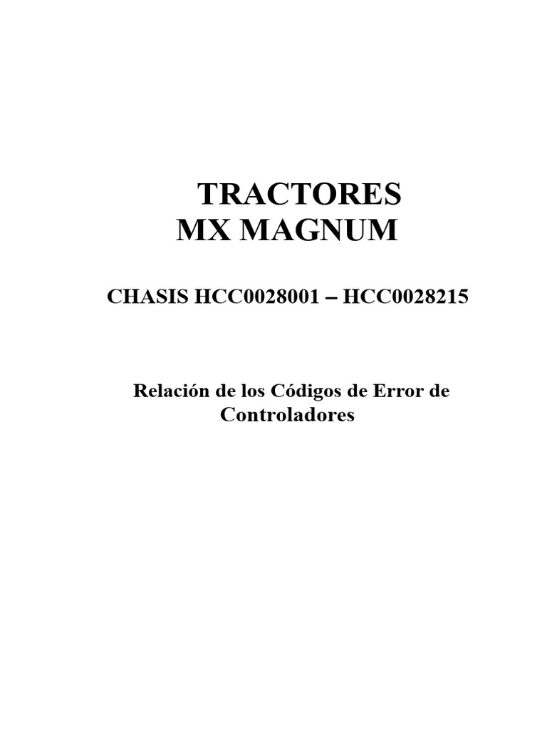 Códigos de Error para Tractores MX Magnum | PDF | Fuente de ...
