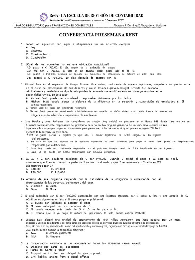 Conferencia Presemana RFBT (B42) | PDF | Hipotecas | Corporaciones