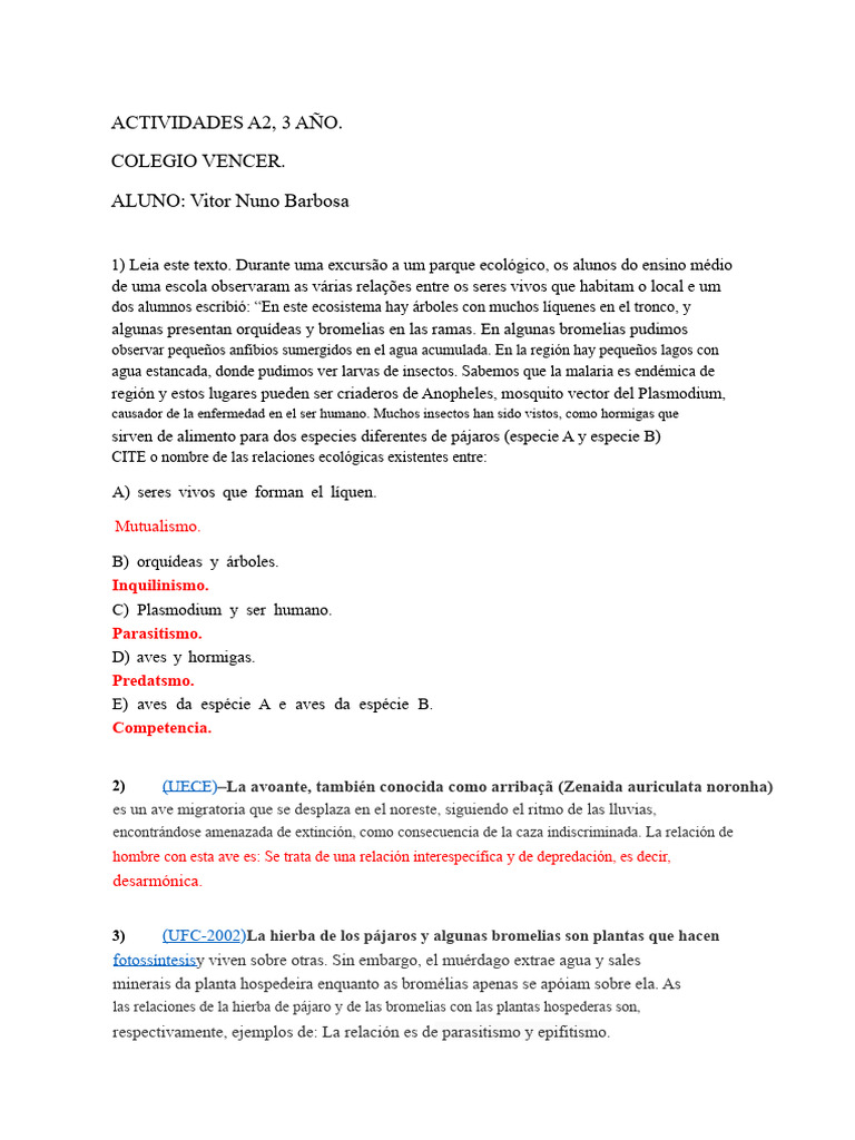 Prueba Mateus Vitor Nuno Barbosa | PDF | Red alimentaria | Aves