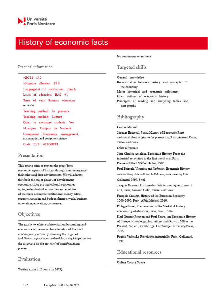 History of economic facts | PDF | Economies