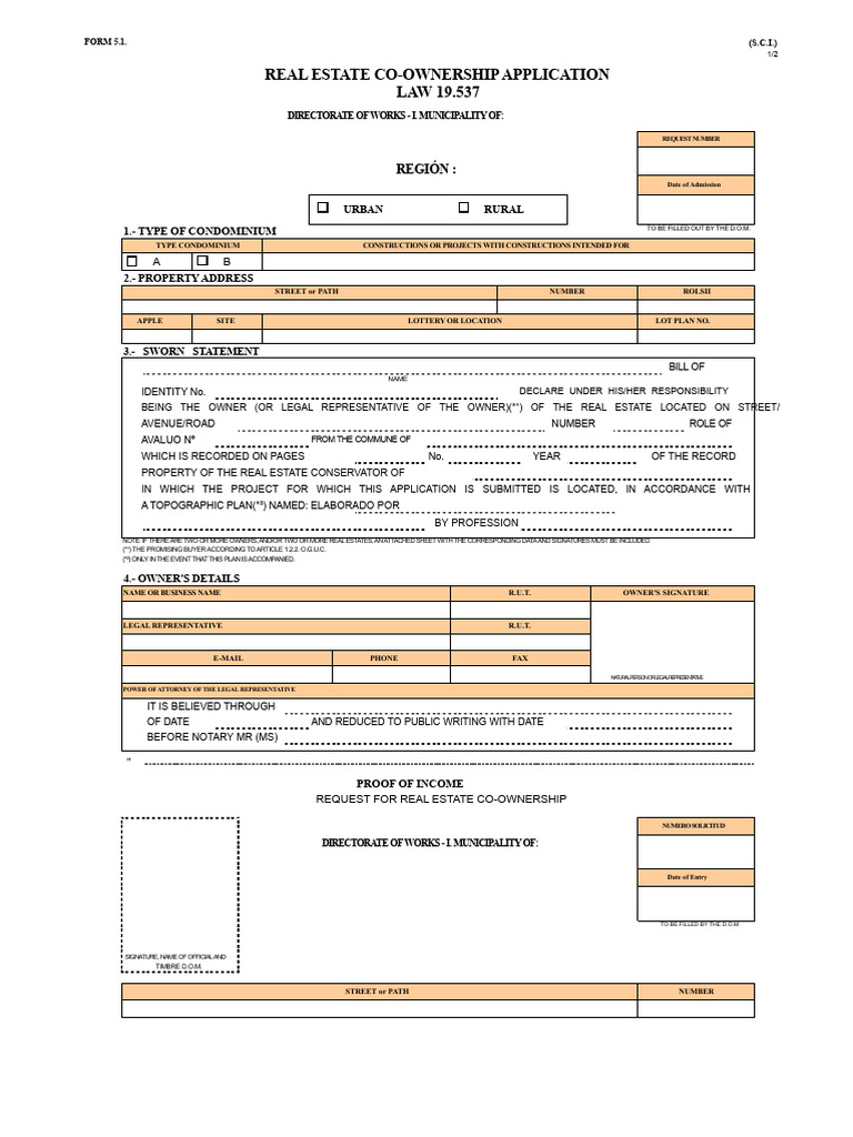 Real Estate Co-Ownership Application Form | PDF