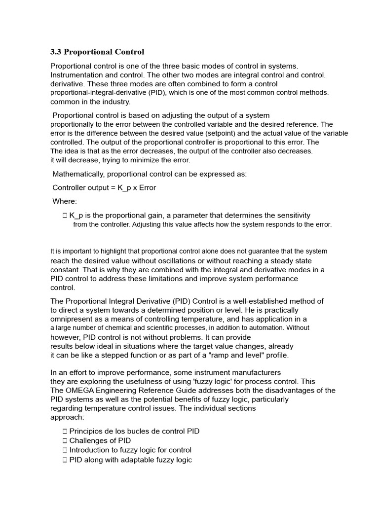3.3 Proportional Control | PDF | Control Theory | Applied Mathematics