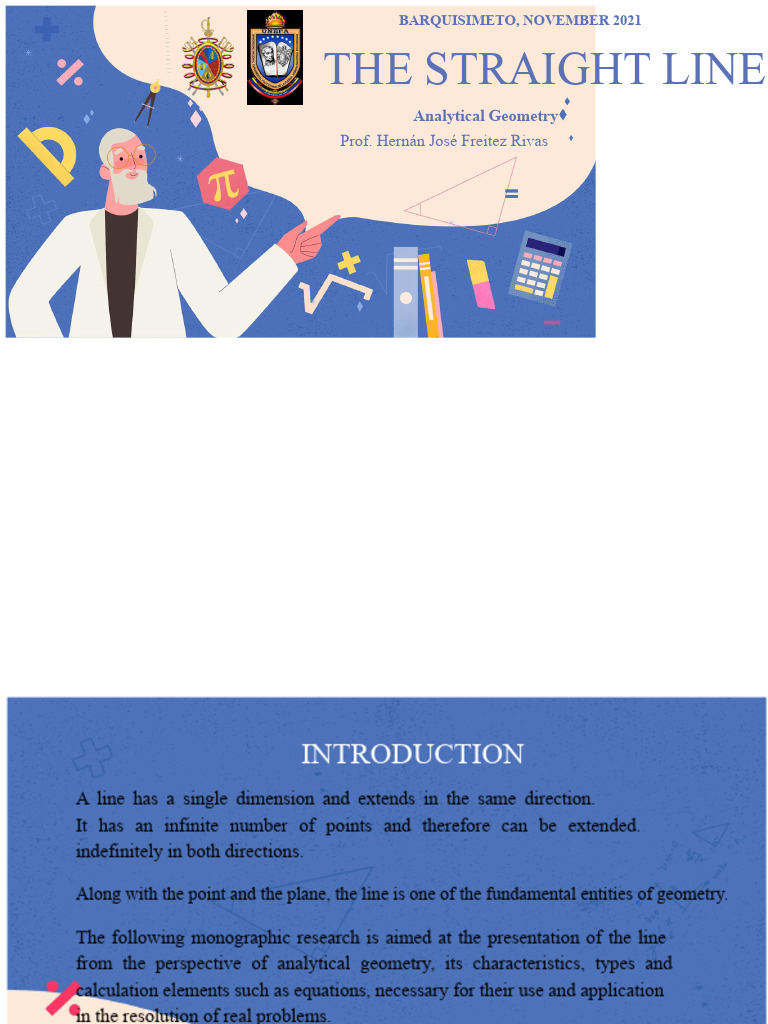 Analytical Geometry of Straight Lines | PDF | Line (Geometry) | Equations