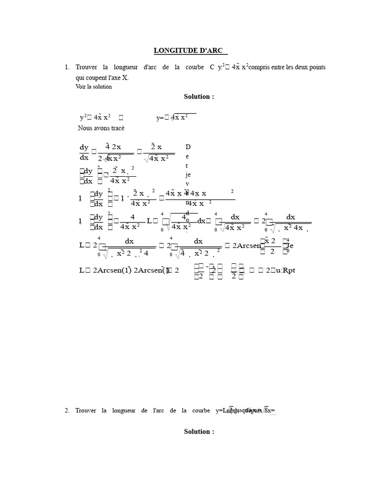 Longueur d'arc de courbes mathématiques | PDF | Géométrie | Géométrie ...