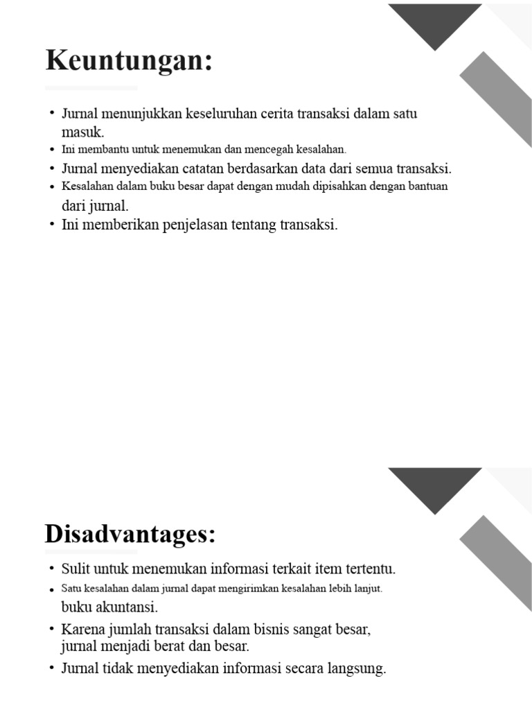 Keuntungan Dan Kerugian Jurnal | PDF