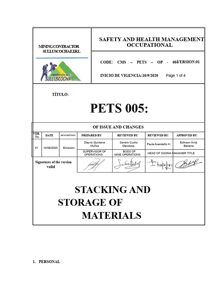 CMS-PETS-OP-Material Stacking | PDF | Personal Protective Equipment