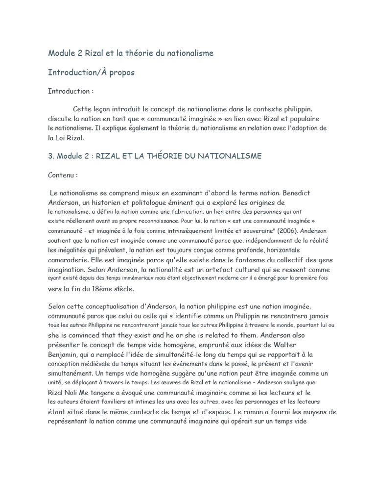 Rizal et le Nationalisme Philippin | PDF | Nationalisme | Nation