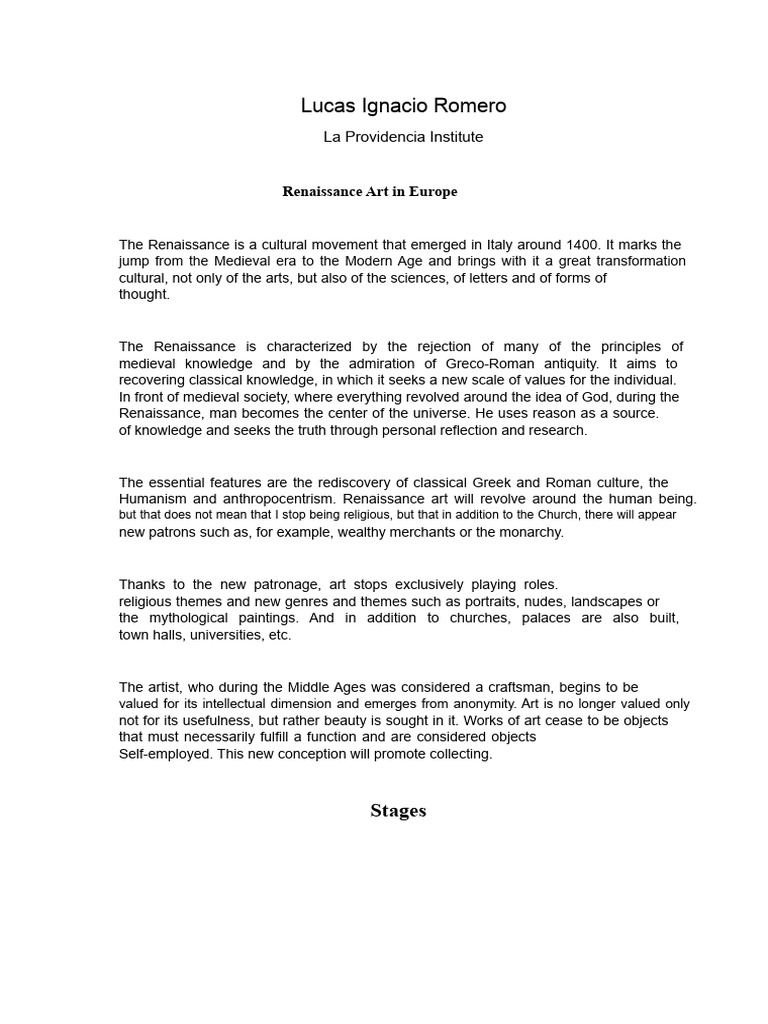 The Renaissance in Europe | PDF | Renaissance | Middle Ages