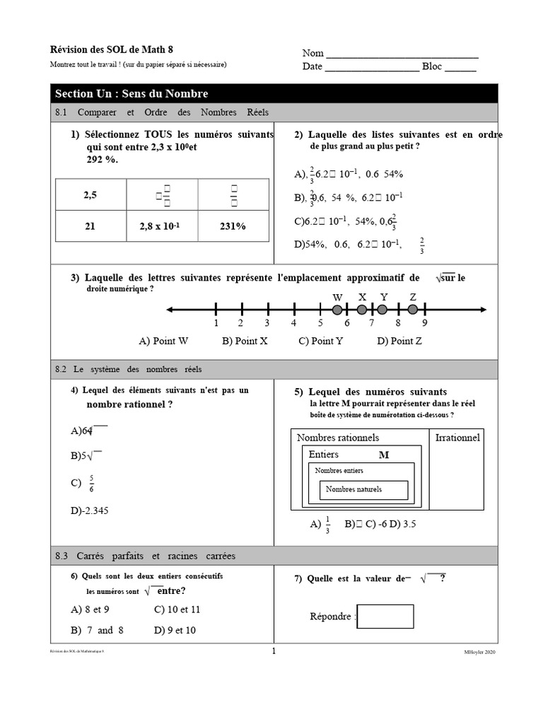 Révision Math 8 : Concepts et Exercices | PDF | Zone | Triangle