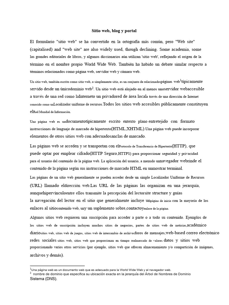 Portal Web, Blog o Sitio Web | PDF | Sitios web | Blog