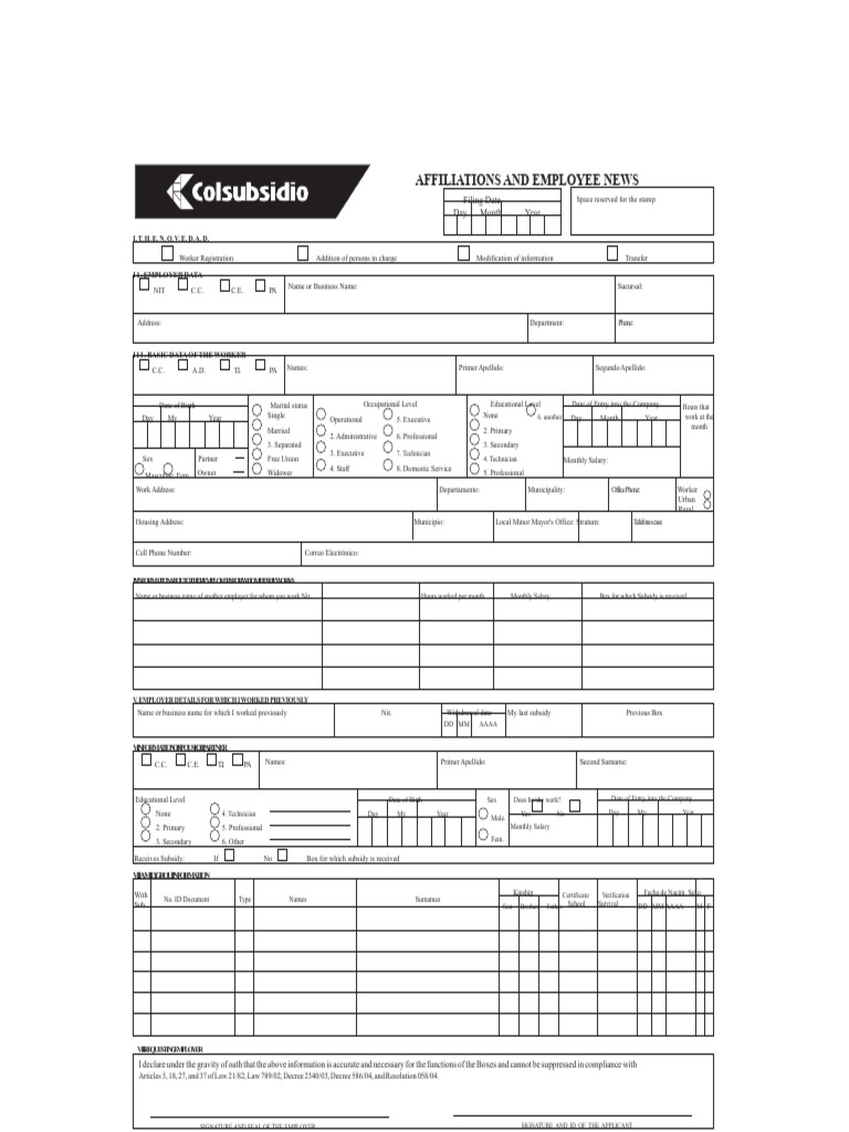 Employee Registration and Subsidy Form | PDF | Minimum Wage | Labour ...