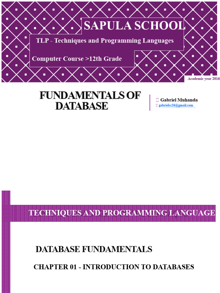 TLP 12th__Database Fundamentals.pdf | PDF | Databases | Information ...