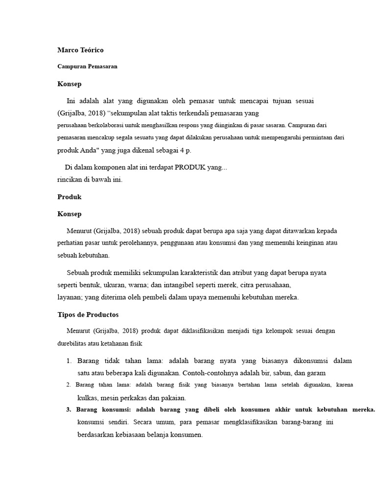 Kerangka Teoritis Produk | PDF