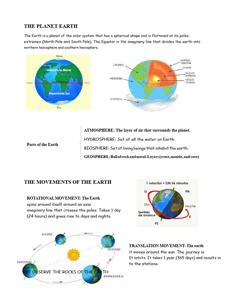 Summary Earth Planet 3 Primary | PDF | Earth | Planets