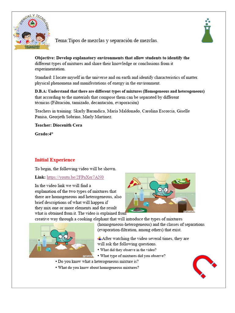 4th Grade Science Class | PDF | Mixture | Homogeneity And Heterogeneity