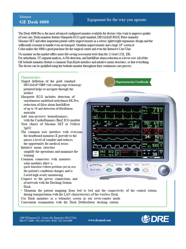 Spanish Ge Dash 4000 Monitor | PDF