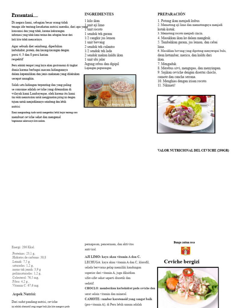 Resep Ceviche Sehat dan Bergizi | PDF