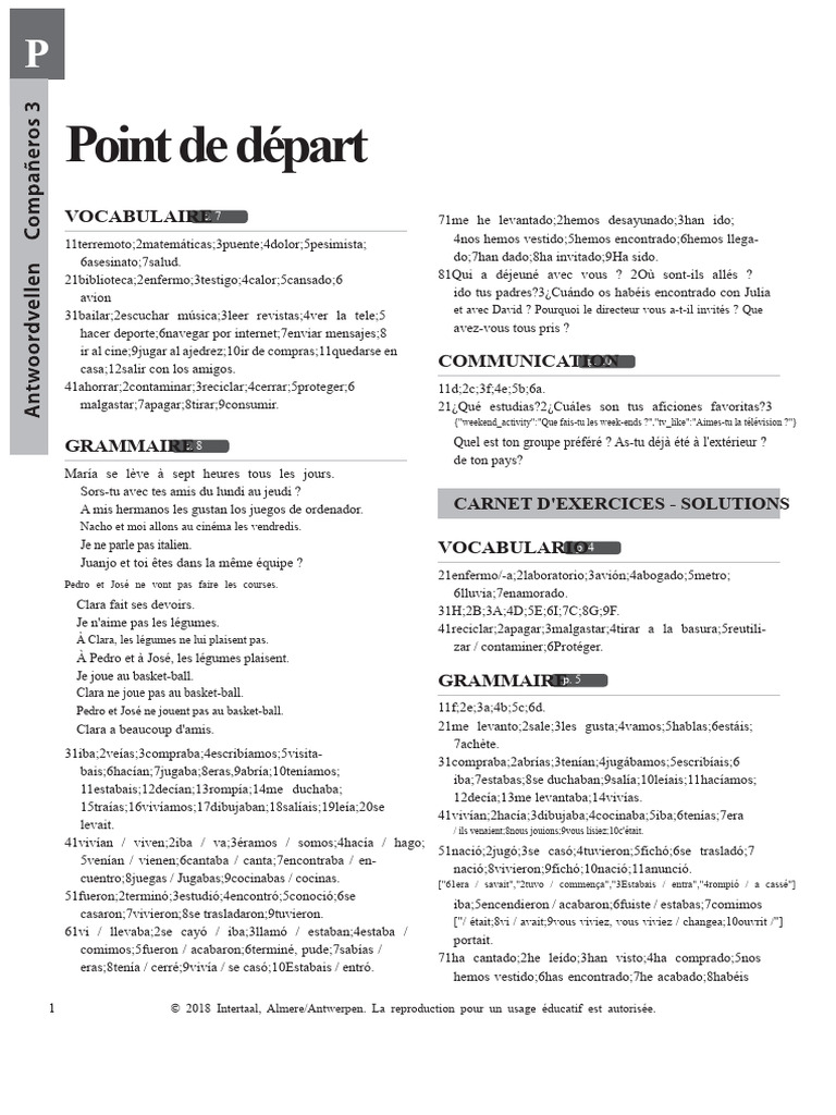 Vocabulaire et grammaire espagnole | PDF