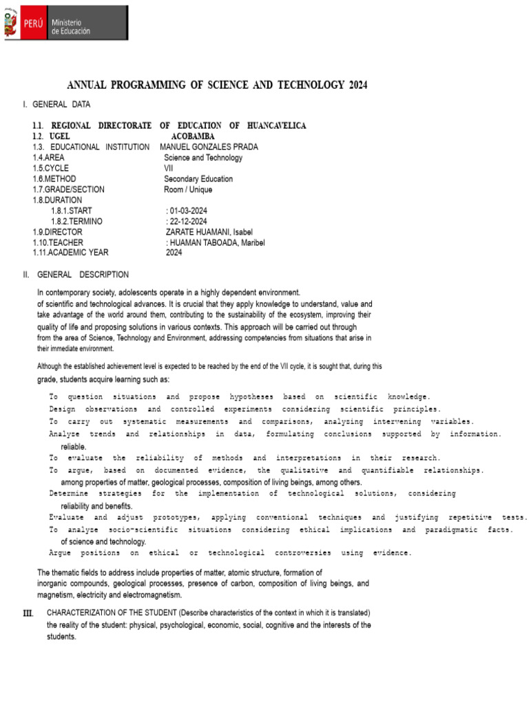 ANNUAL PROGRAMMING CyT 4TH | PDF | Cell (Biology) | Methodology