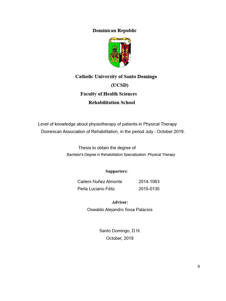 Thesis Last Modification | PDF | Physical Therapy | Knowledge