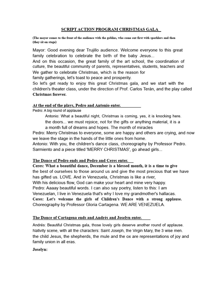 Trujillo Christmas Gala Script | PDF