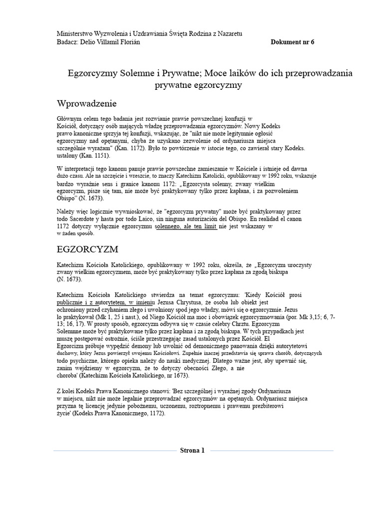 Dokument NR 6 - Egzorcyzmy I Moce Laików | PDF