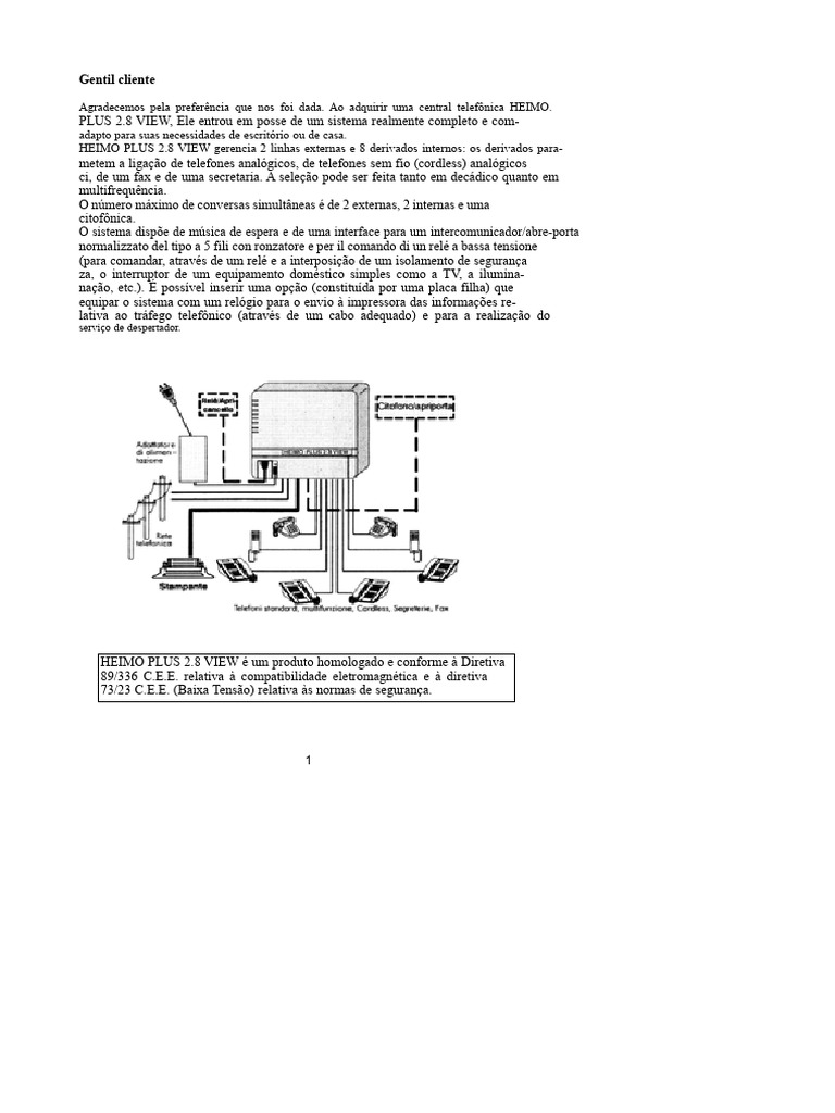 Central Telefônica HEIMO PLUS 2.8 VIEW | PDF | Telefone | Comunicação