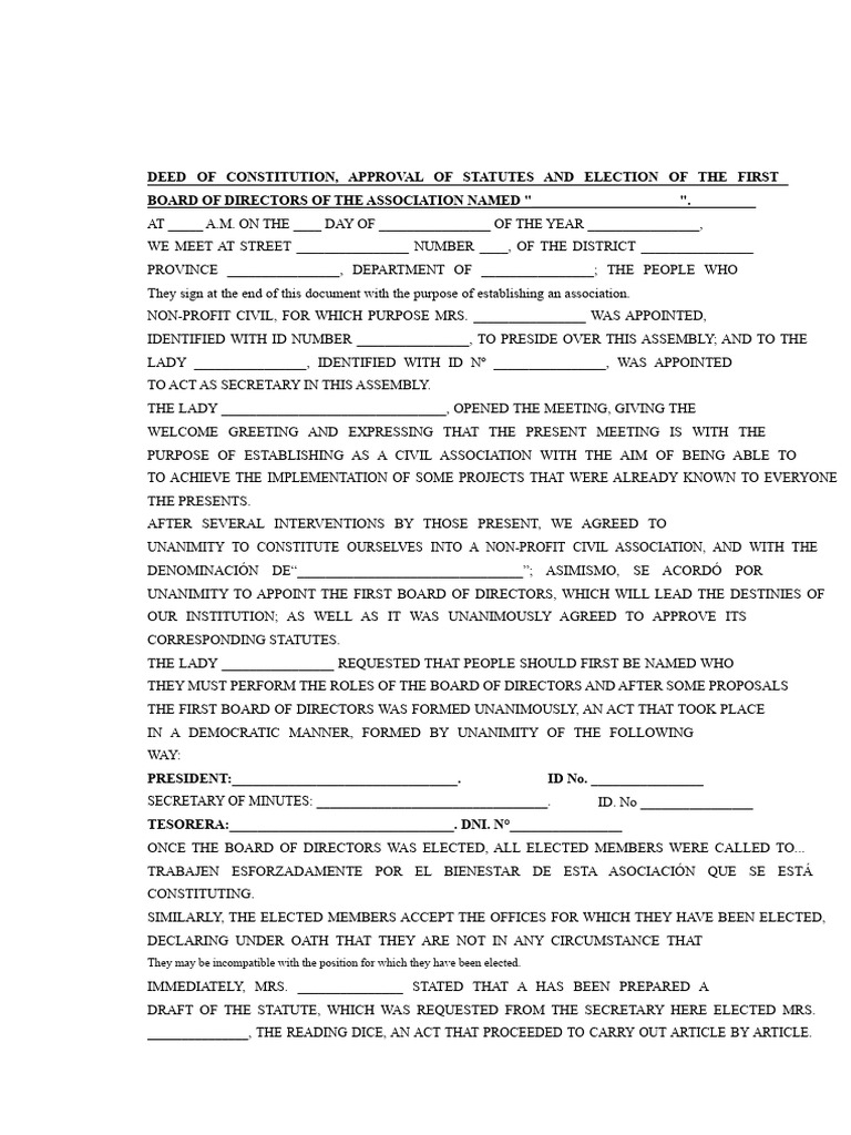 model of association constitution act | PDF | Credit | Finance & Money ...