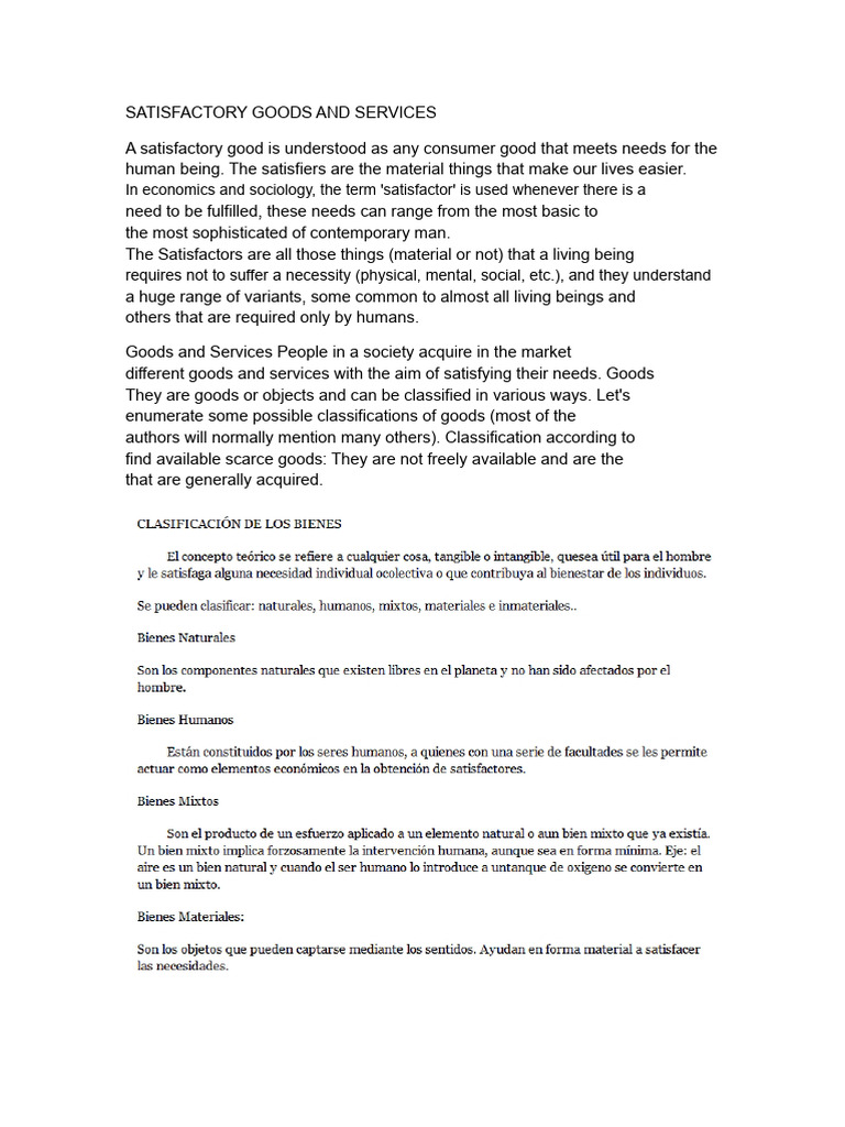 SATISFACTORY GOODS AND SERVICES, Difference Between Goods, Products ...