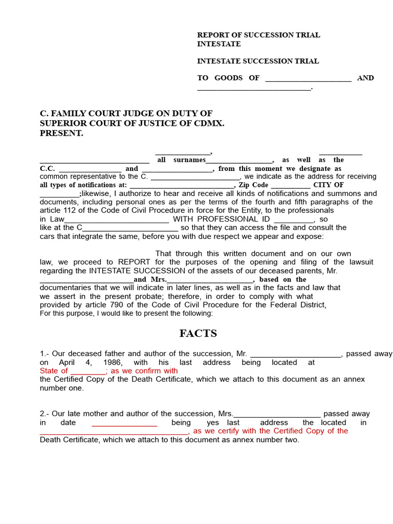Intestate Succession Trial Report | PDF | Lawsuit | Intestacy