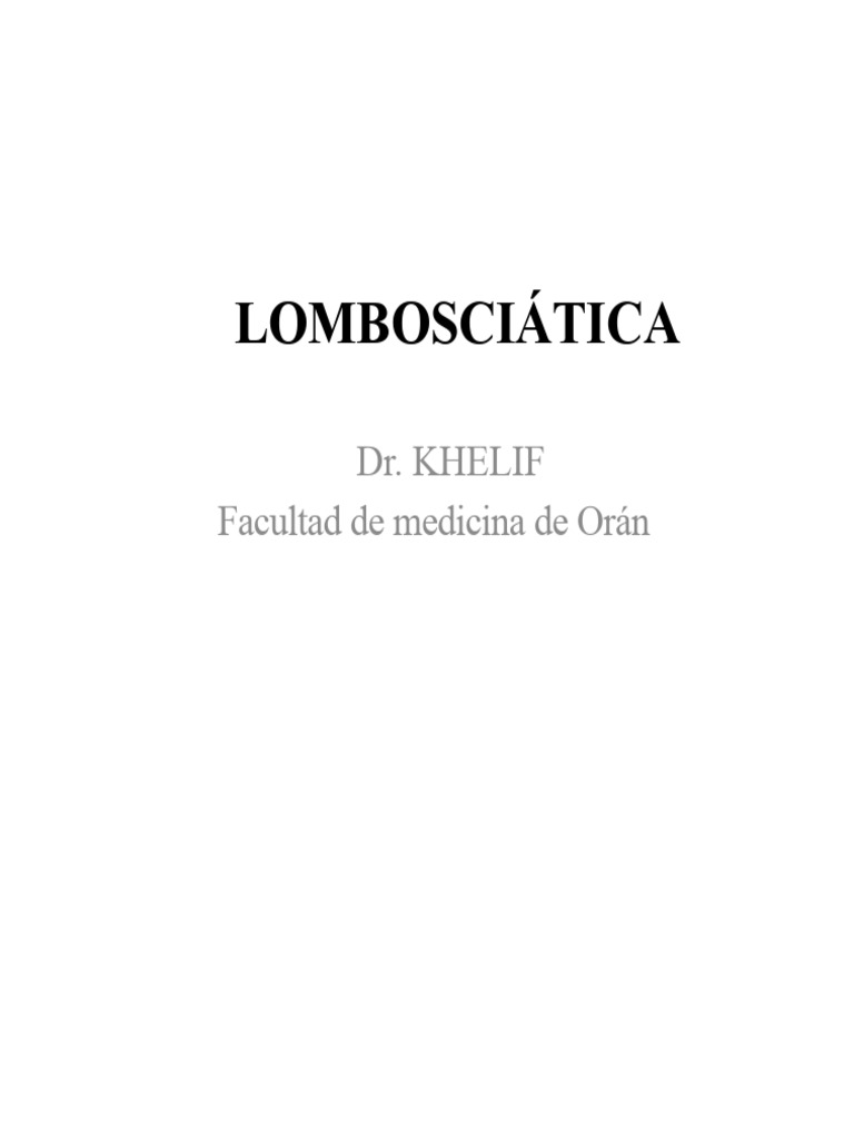 Lumbosciática: Diagnóstico y Tratamiento | PDF | Sistema ...