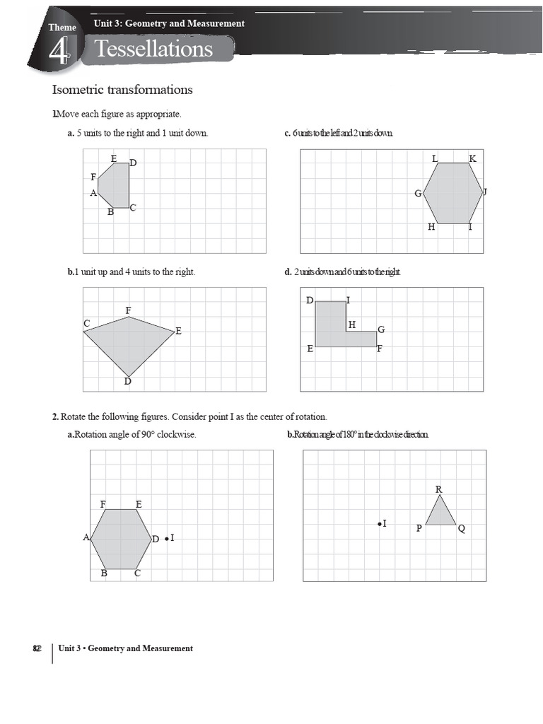 Geometry: Isometric Transformations & Tessellations | PDF | Geometry ...