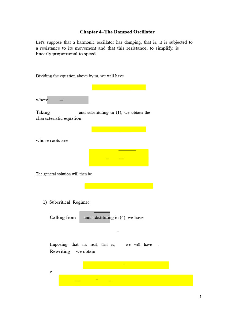Damped and Forced Oscillator | PDF | Oscillation | Damping